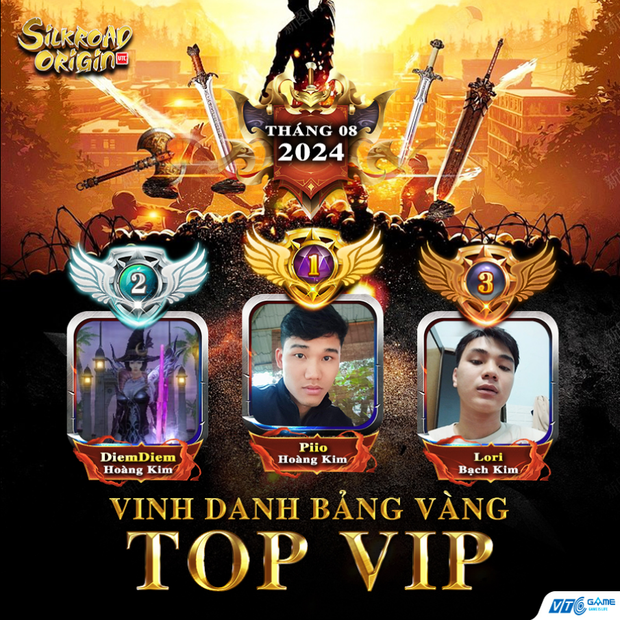 [Cộng Đồng] Vinh danh TOP VIP Silkroad Origin VTC tháng 8.2024